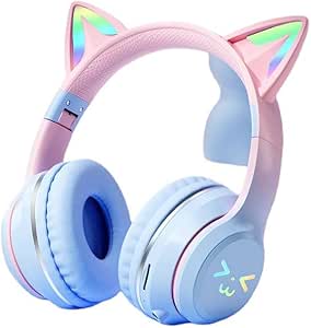 Amazon.com: Gradient Color Wireless Headphones Bluetooth Headsets with ...