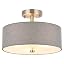 16" Semi Flush Mount Ceiling Light - 3 Lights Drum Light Fixture with ...
