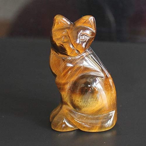 Amazon.com: 2‘’ Hand Carved Mixed Gemstone Crystal cat Figurine Animal ...