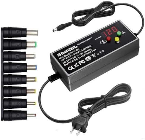 Amazon.com: Universal AC/DC Power Supply, 5-24V 60W Universal Power ...