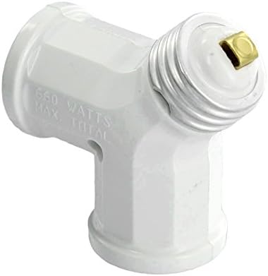 Leviton 128-I 15-Amp 660-Watt Twin Light-Socket Adapter, Ivory - Bulb ...