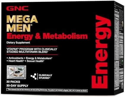 Amazon.com: GNC Mega Men Health & Vitality Vitapak, 30 Daily Packs, 4 ...