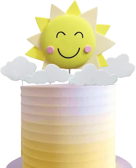 Amazon.com: Sun Cake Topper with Sun Smile Face Could Cake Topper for ...