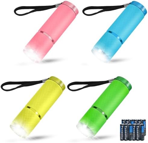 JNGKE 4 Pack Mini Flashlights Kids Bulk 9-LED Small Flashlights ...