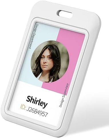 Amazon.com : Larpur 2 Pack Vertical ID Badge Holders Hard Plastic Card ...