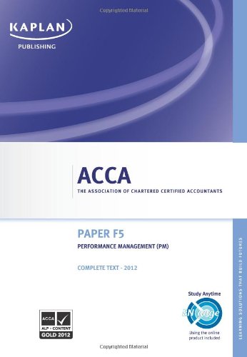 Amazon.com: Acca Complete Study Text: F5 Performance Management (PM ...
