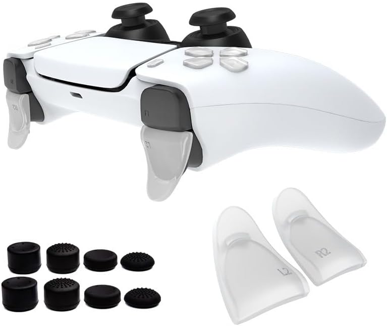 Amazon.com: L2 R2 Trigger Extenders Buttons + Silicone Joystick Cap for ...