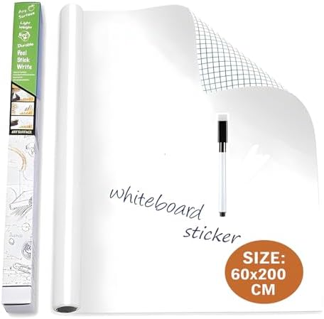 NAITIK CREATION 60X200 CM White Board Sticker for Wall with 1 Marker ...