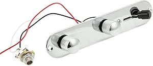 Amazon.com: Guitar Control Plate Loaded Chrome/Nickel with 3 Way Switch ...