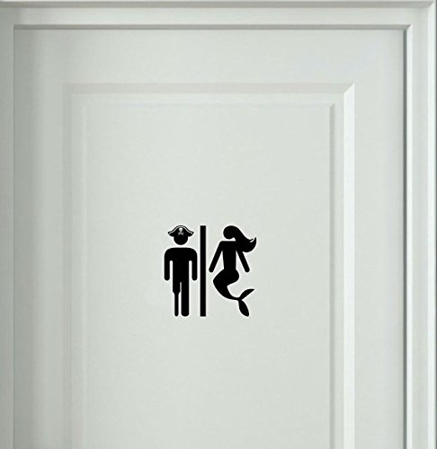 Buy Peg Leg Pirate and Mermaid Toilet Sign Bathroom Sign Toilet Sign ...