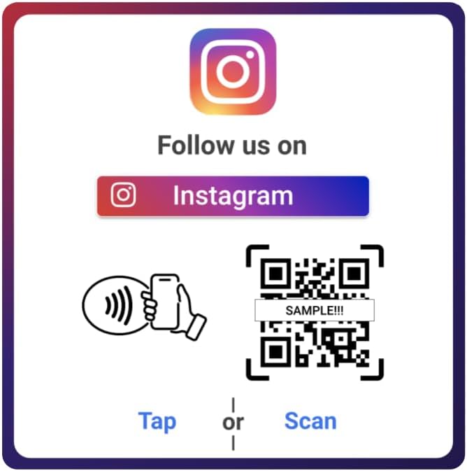 Amazon.com: Follow Us on Instagram NFC Sticker with QR Code – Social ...