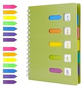 HMIEPRS A5 Notebook with Dividers, Subject Spiral Notebook with 2Pcs 7 ...