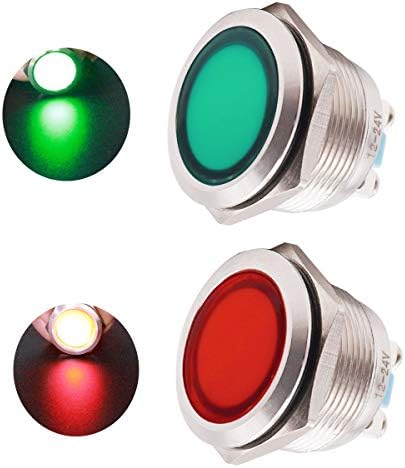 Amazon.com: DMWD 2Pcs 22mm 12V-24V 20mA Metal Energy Saving LED ...