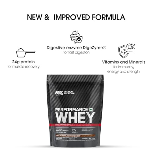 Optimum Nutrition (ON) Performance Whey Protein Powder, 24g Protein,0 ...