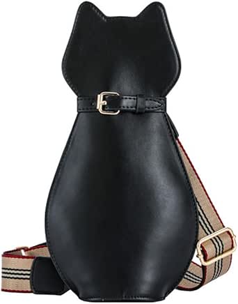 Amazon | [JIANGWEI] クロスボディバッグ ショルダーバッグ レデース 可愛い 猫の形 肩掛けバッグ 調節可能 斜め掛け バッグ 財布 大容量 革 面白い おしゃれ 旅行 通勤 ...