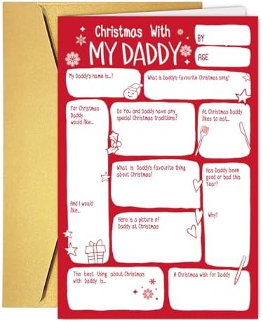Cute DIY Christmas Card for Dad, Daddy Christmas Gift, Ideal Christmas ...