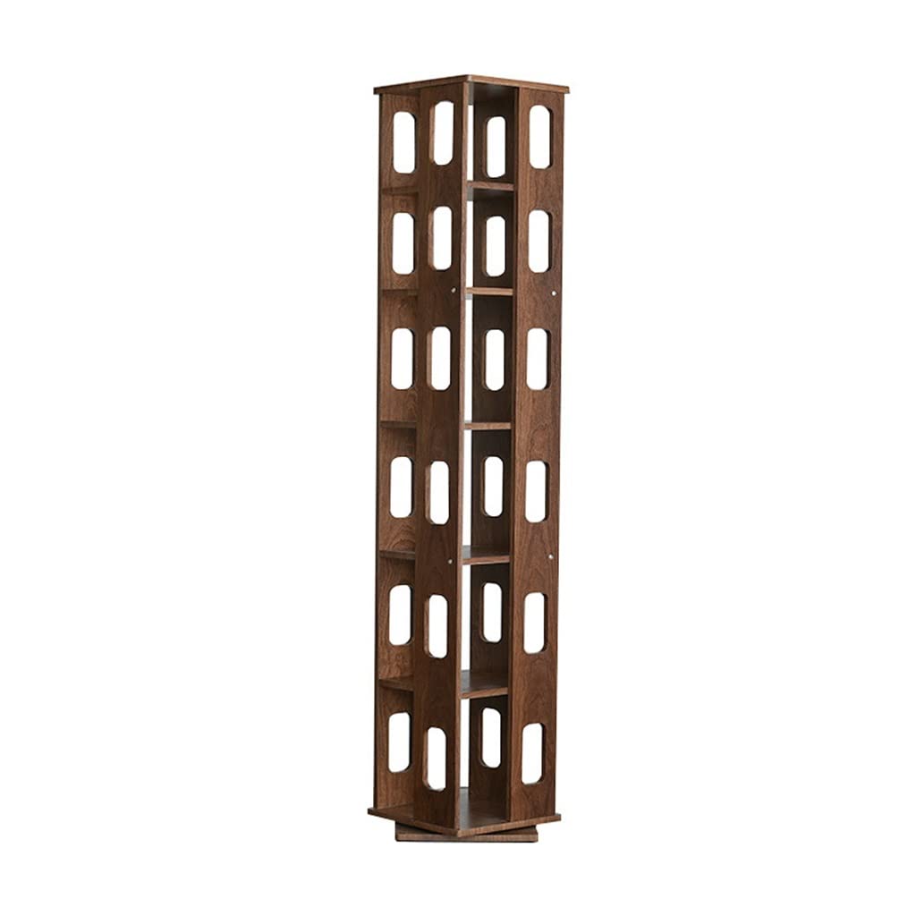 FLTRGO 6 Tier Rotating Bookshelf, Square 360° Revolving Bookcase ...