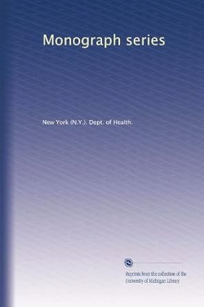 Monograph series: Volume 5 : Amazon.in: Books