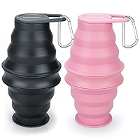 Nefeeko Collapsible Water Bottle, Reuseable BPA Free Silicone Foldable ...