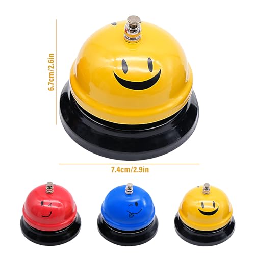 3 Pieces Colourful Bells Service Bell, Stainless Steel Hand Held Desk ...