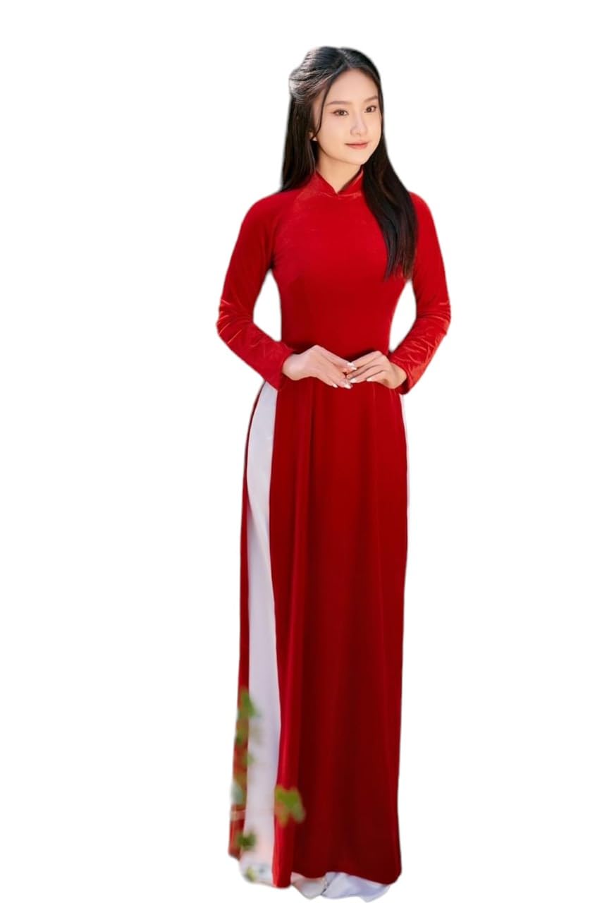 H16 Red Velvet Ao Dai Ao dai Vietnam Vietnamese Bahrain | Ubuy