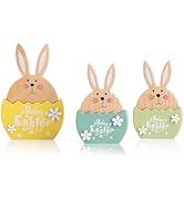 Amazon.com: OYATON 2 Piece Easter Wooden Bunny Decor - Farmhouse ...
