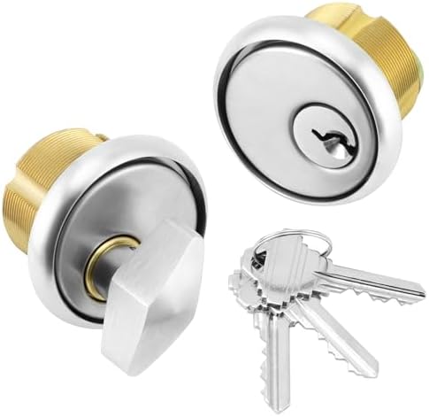 QWORK Brass Mortise Cylinder, Commercial Storefront Door Lock Mortise ...
