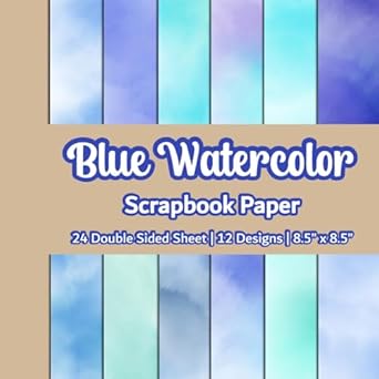 Blue Watercolor Scrapbook Paper: Blue Sky Scrapbook Paper | 12 Designs ...