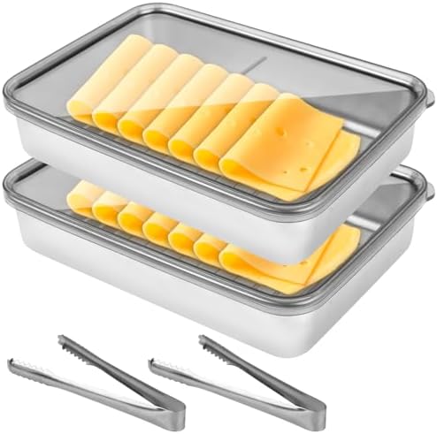 PIAOPIAONIU 2 Pack 1000ml Bacon Cheese Container for Refrigerator ...