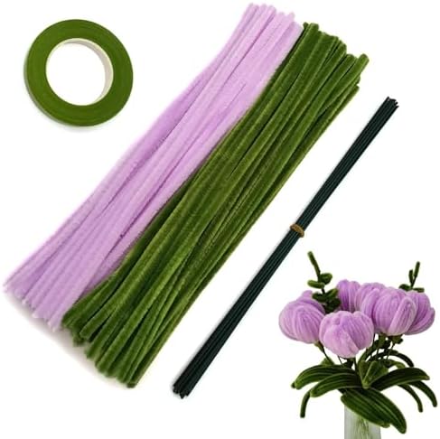 3A Featuretail 200 pcs Pipe Cleaners Set with Floral Wires & Floral ...