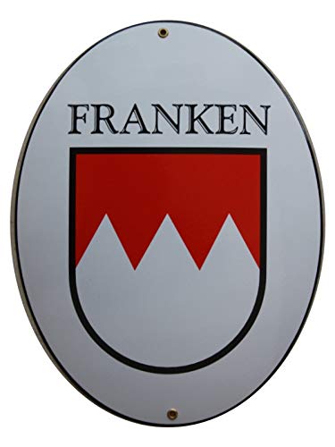 Amazon.de: Franken Emaille Schild Franken 28,5 x 37,5 cm Emailschild Oval.