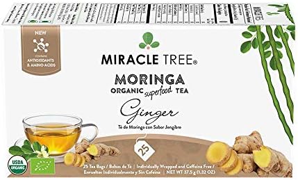Amazon.com : Miracle Tree Organic Ginger Moringa Superfood Tea 25 ct ...
