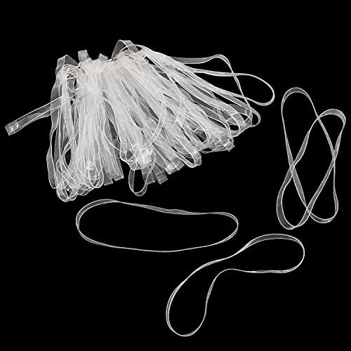 Amazon.com: 50 Pcs Clear Rubber Bands 200x5mm (Perimeter x Width ...