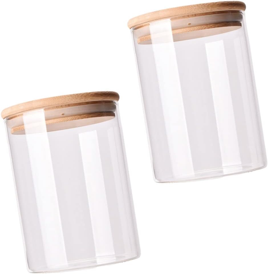 Amazon.com: UPKOCH 2pcs Glass Storage Jars with Lid Airtight Sealed ...