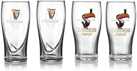 Guinness Official Merchandise Gravity and Toucan 2 Pack Pint Glasses ...