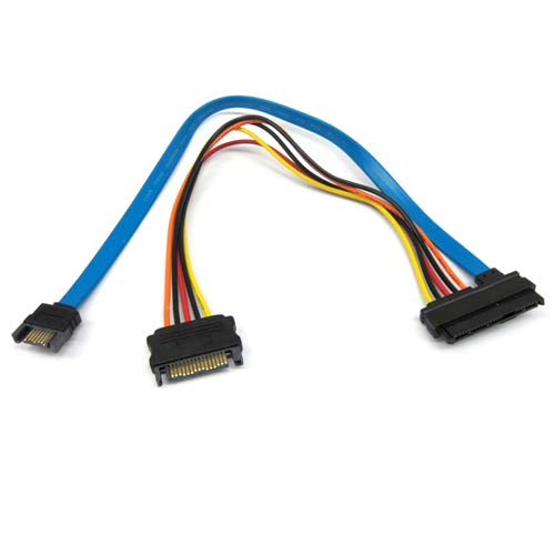 SAS 29pin Female to 15 Pin SATA Male with 7 Pin SATA Male 12 Inch Cable ...