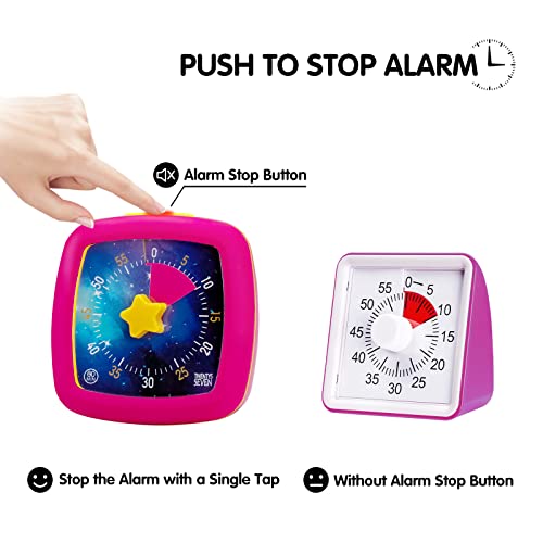 Visual Timer 60 Minute Countdown Timer 4 inch with Alarm Stop Button ...