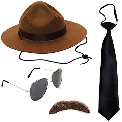 Tigerdoe State Trooper Costume - 4 Pc Set - Canadian Mountie Costume ...