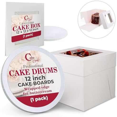 Amazon.com: Moretoes 8 Pack Cake Boxes with Boards, 12x12x12 Inch Cake ...