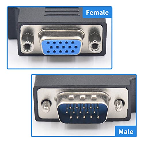 Duttek Left Angle VGA Male to Female Adapter,90 Degree VGA Adapter,VGA ...