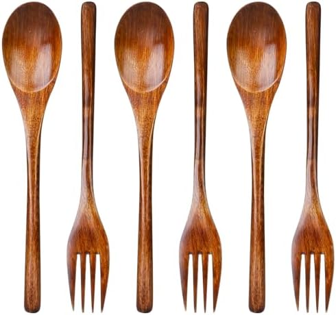 Amazon.com | Wooden Utensils for Eating, Japanese Reusable Dinnerware ...