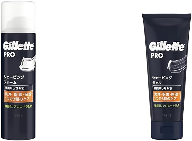 Amazon.co.jp: ジレット 【セット買い】 PRO(プロ) シェービングフォーム 245g 瞬時にふわっとした泡に変化 3種のケア 髭剃り カミソリ 男性 メンズ + PRO(プロ ...