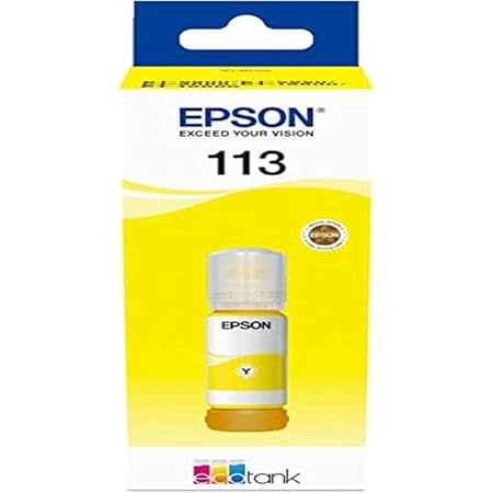 Epson EcoTank 113 Yellow Genuine Ink Bottle, 70 ml (Pack of 1) : Amazon ...