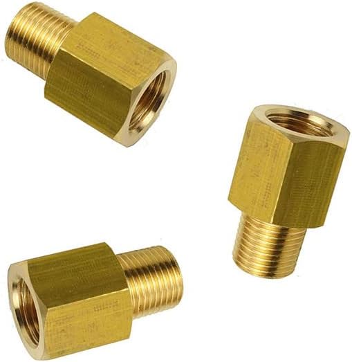 Amazon.com: Yemtuls Brass Pipe Fitting Adapter 1/8 BSPT Male x 1/8 ...
