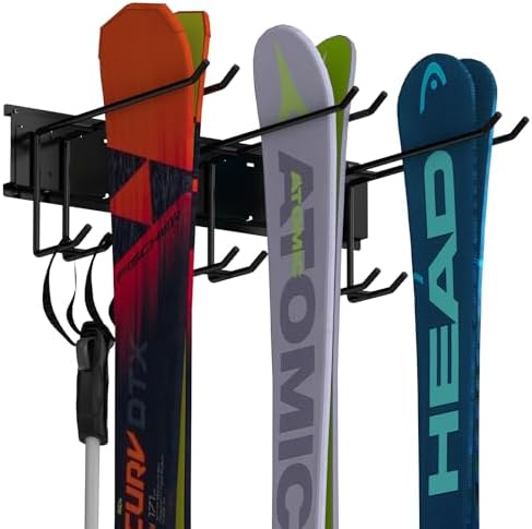 Amazon.com: CAIKEI Ski Wall Rack Snowboard Wall Mount Storage Rack ...