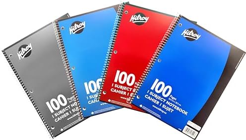 Hilroy 1 Subject Wide Ruled Notebooks, 10-1/2 X 8-Inch, 3-Hole Punched ...