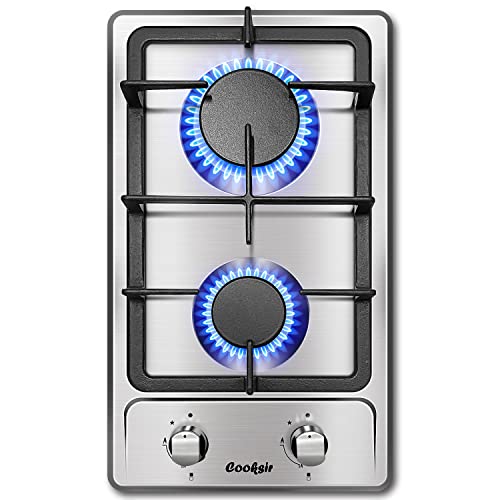 Snapklik.com : Gas Cooktop 2 Burner, Cooksir Built In Gas Stovetop 12 ...