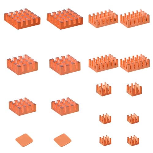 GeeekPi 18PCS Pure Copper Heatsinks for Raspberry Pi 5/ Pi 4B, CPU ...