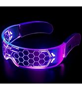 Amazon.com: NIUCOO Light Up Glasses LED Visor Cyberpunk Futuristic ...