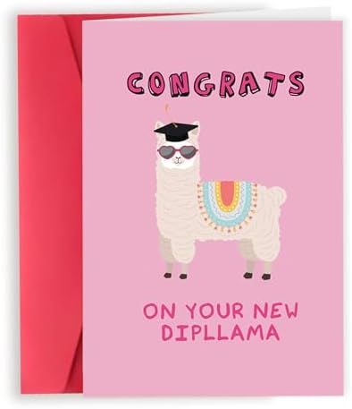 Amazon.com : Londue Cute Llama Graduation Card, Congratulation Grad ...